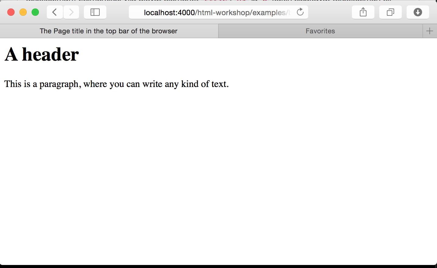 HTML Workshop